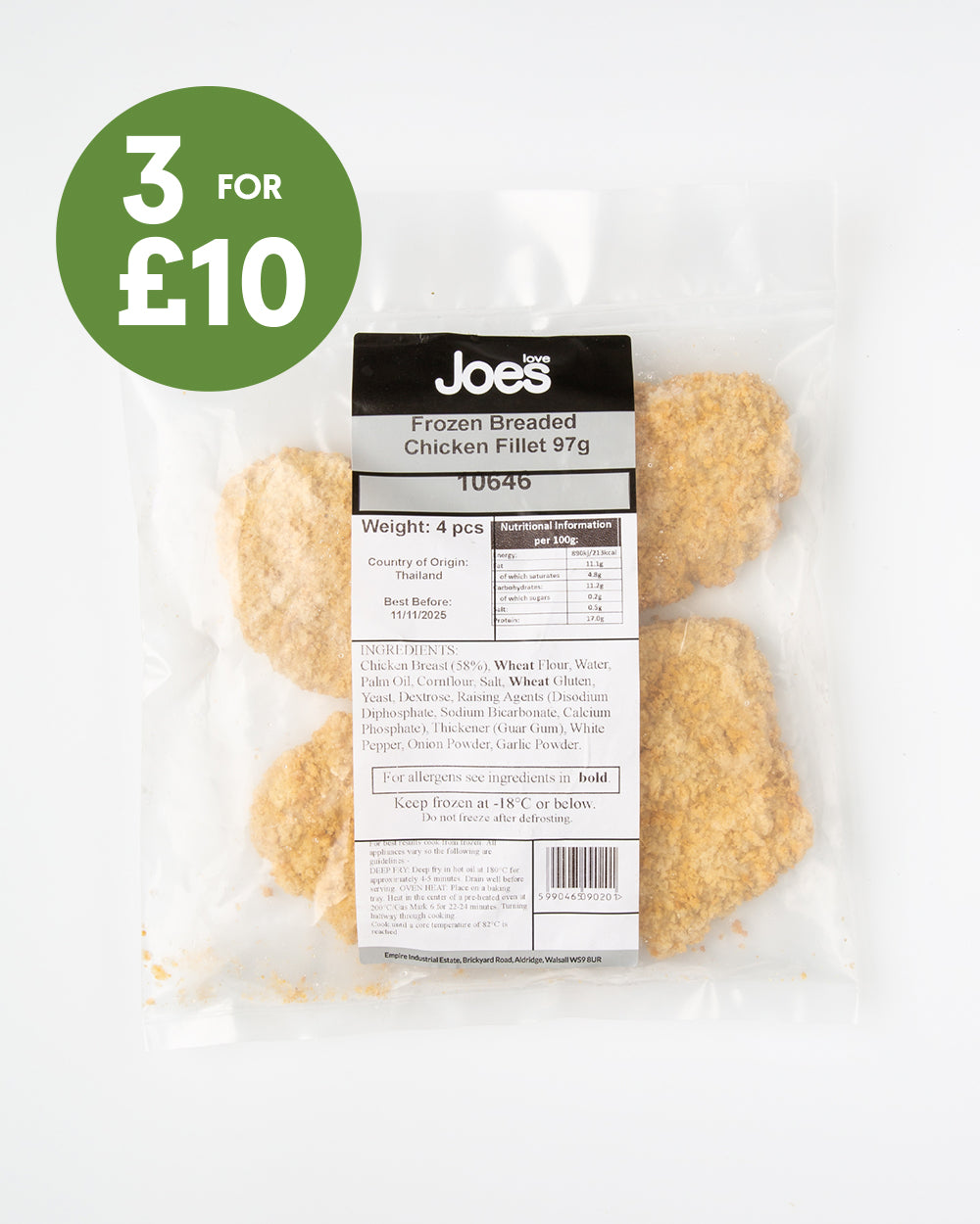 Breaded Fully Cooked Chicken Fillet x 4 – Love Joes Factory Shop